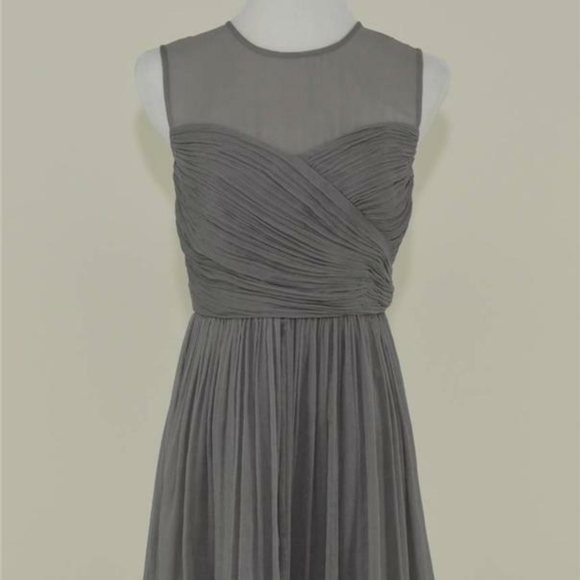 J. Crew | Dresses | Jcrew Graphite Clara Silk Chiffon Formal Dress ...